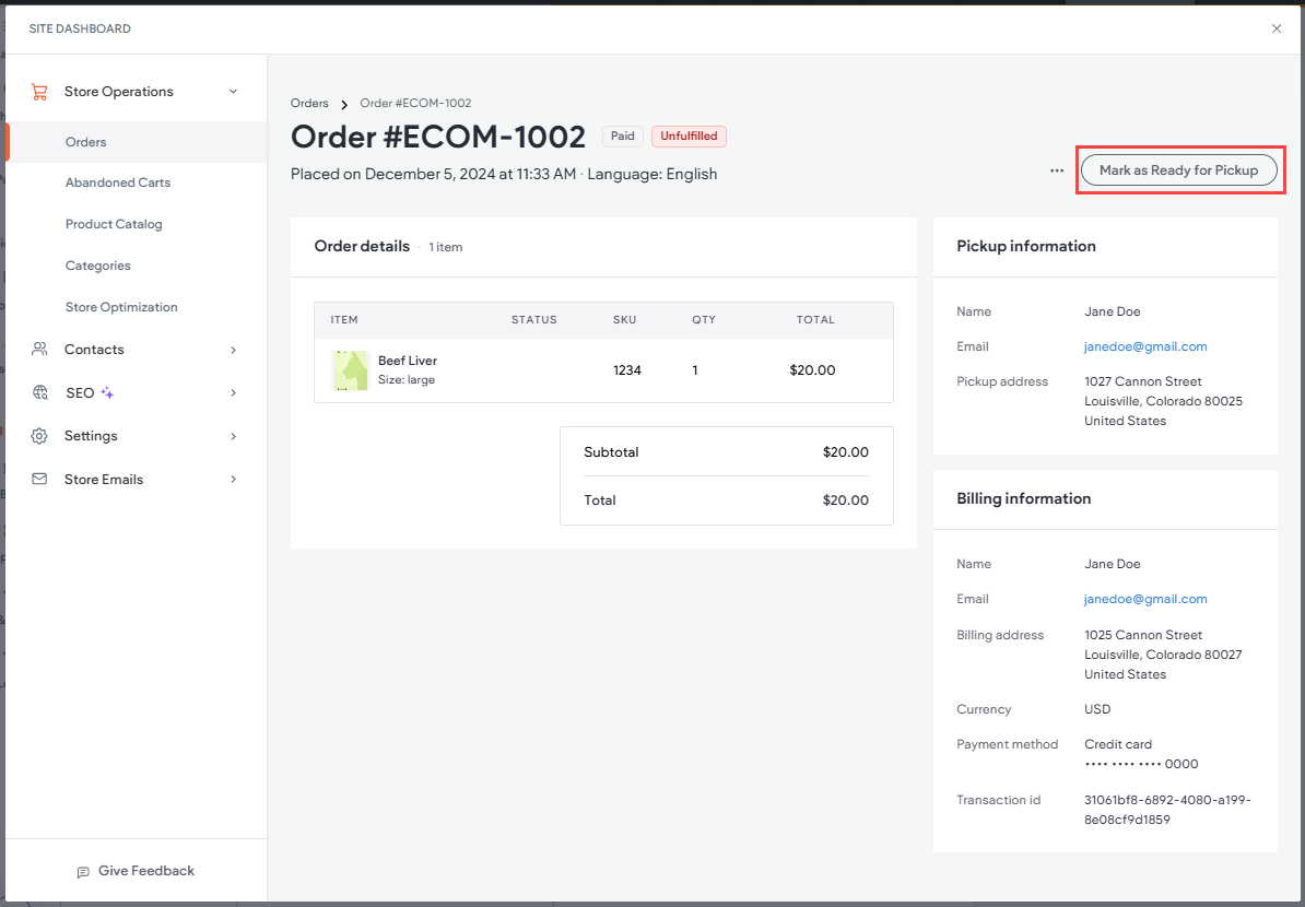 Shipping and Pickup in Native Store – Duda Support