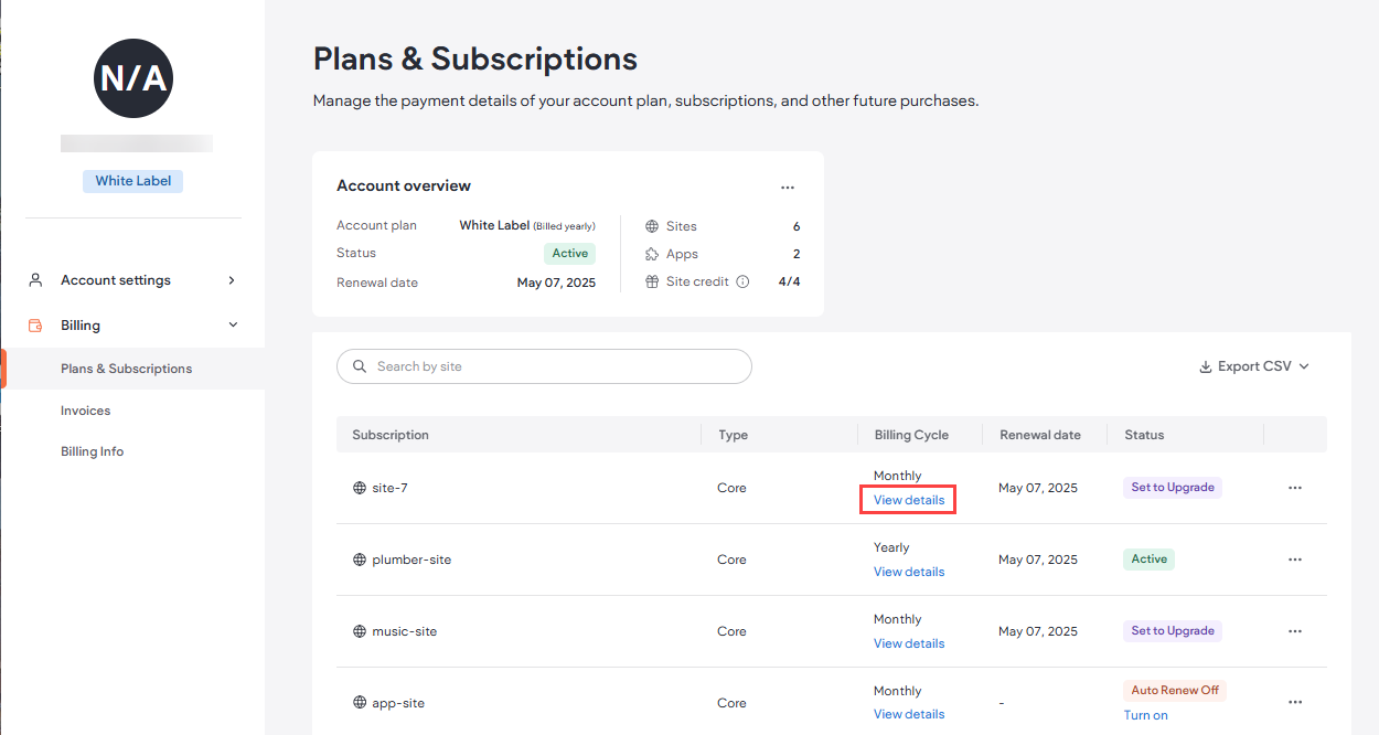 Site Management: Subscription and Deletion – Duda Support