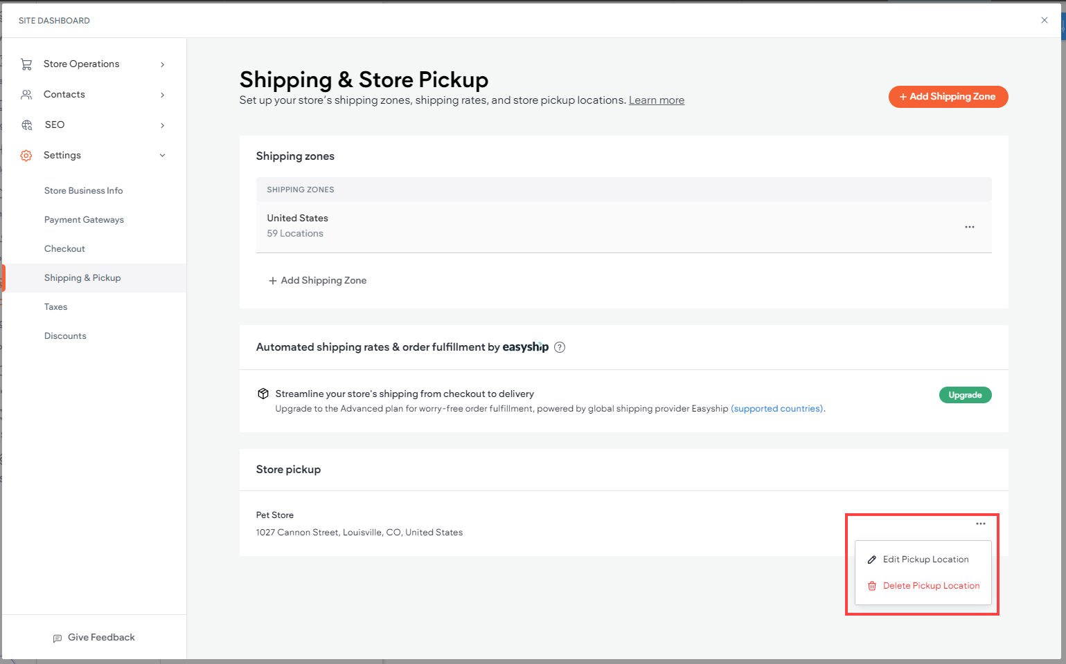 Shipping and Pickup in Native Store – Duda Support