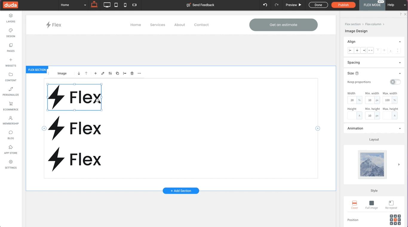 Design with Flex – Duda Support