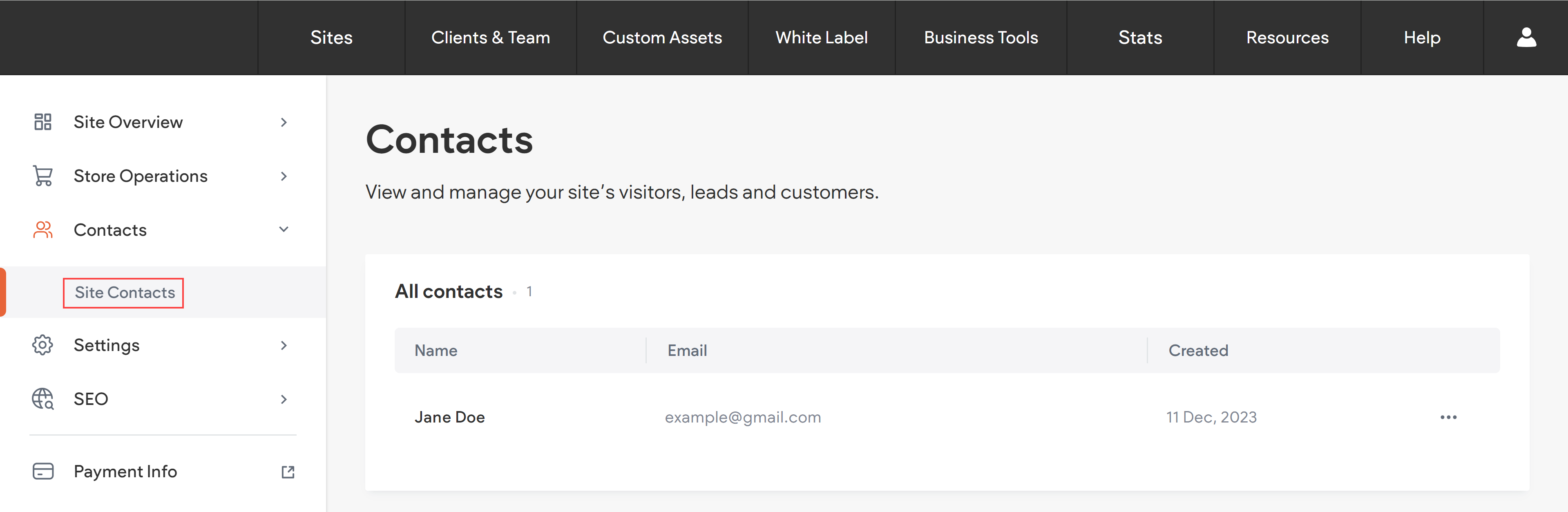 Site Dashboard – Duda Support